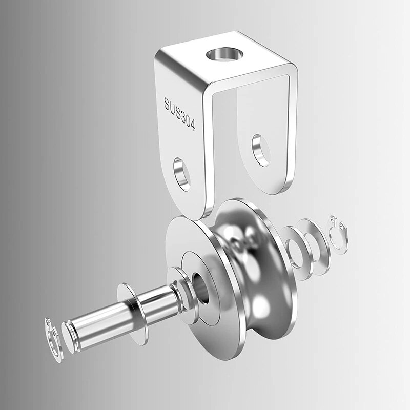 Stainless steel heavy duty track wheel rigid caster